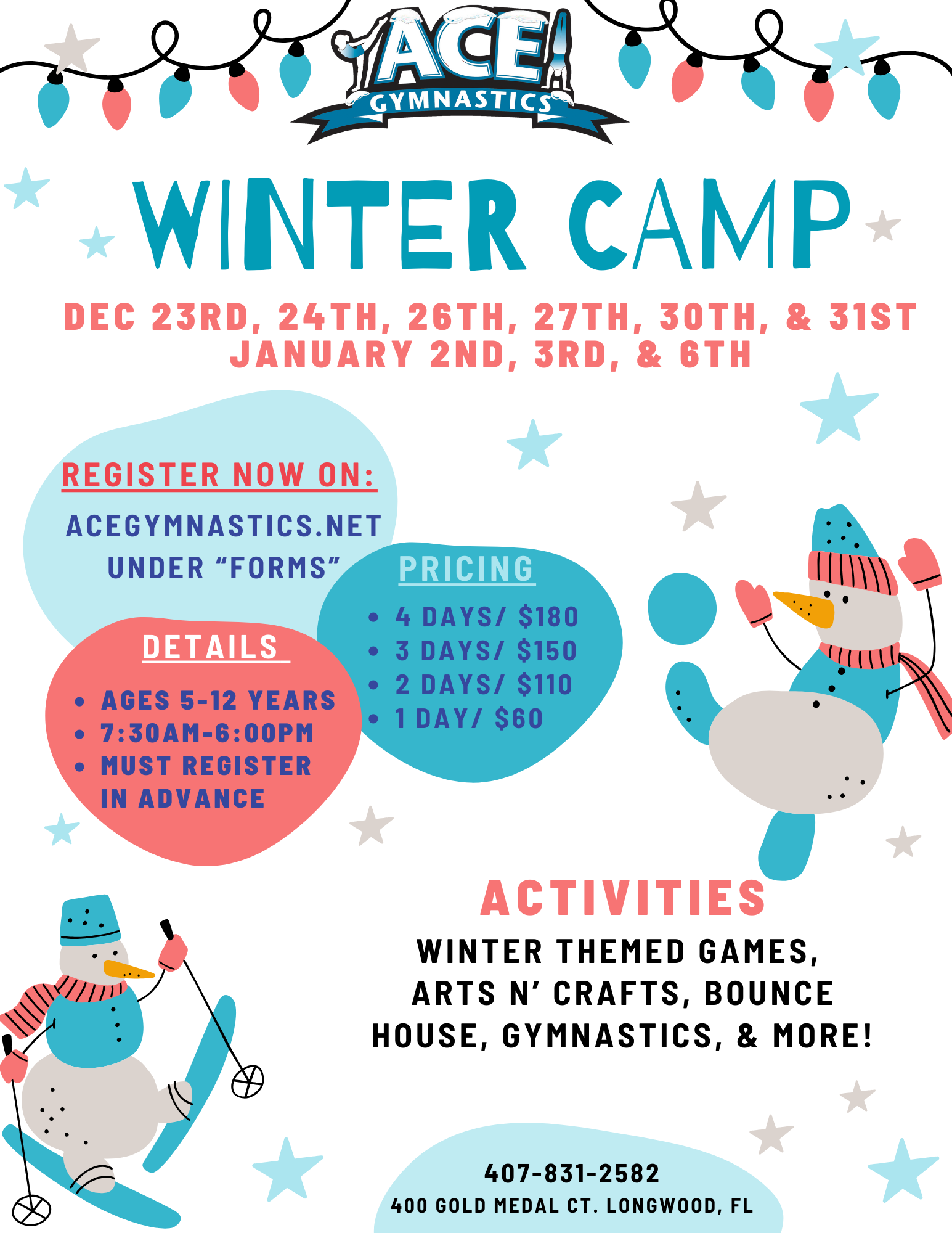 Winter Break Camp – ACE Gymnastics